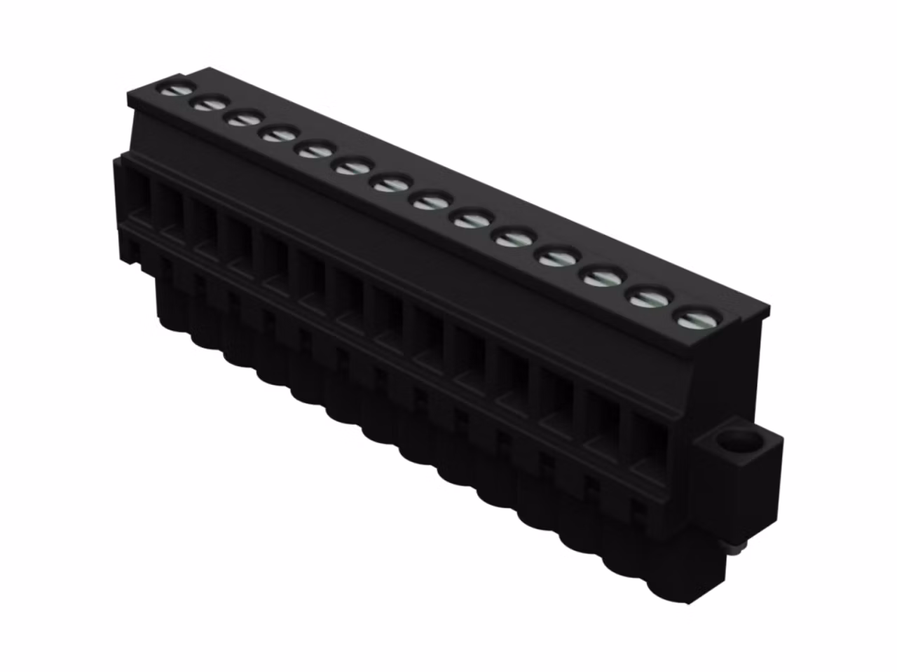 5.00mm Pitch Eurostyle Vertical Plug, with Retention Screws and Standard Imprinting, Rear Wire Entry, Gold (Au) Plated, Black, 14 Circuits for sale