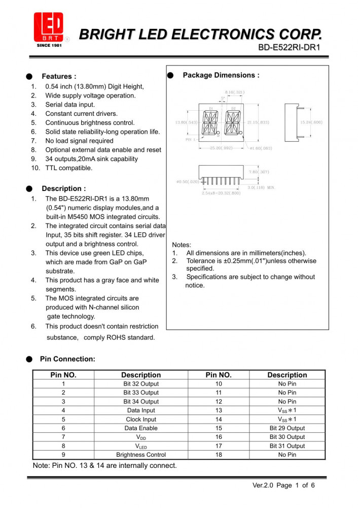 BD-E522RI-DR1 datasheet page 1
