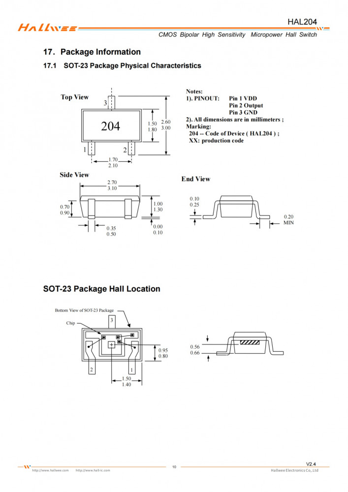 HAL204SO datasheet page 10