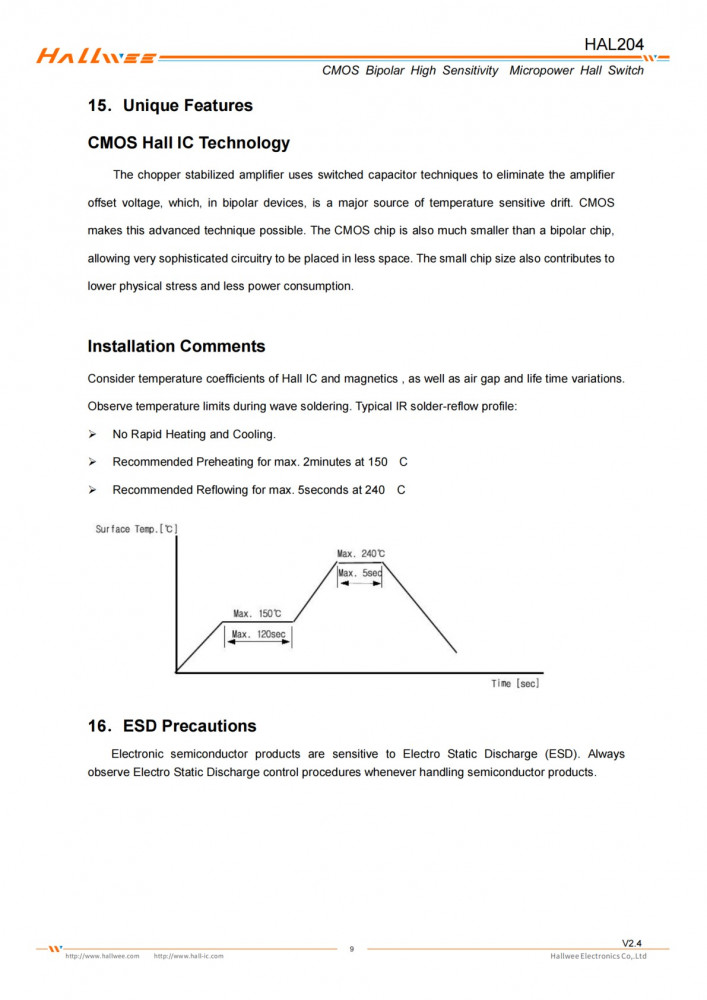 HAL204SO datasheet page 9