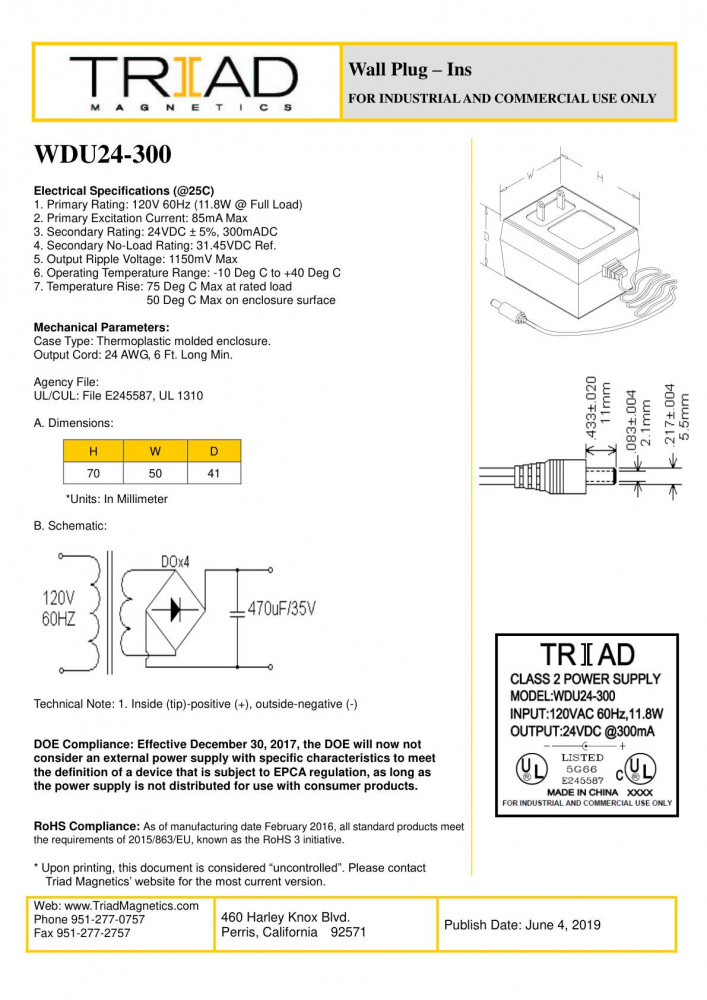 WDU24-300 technical document image