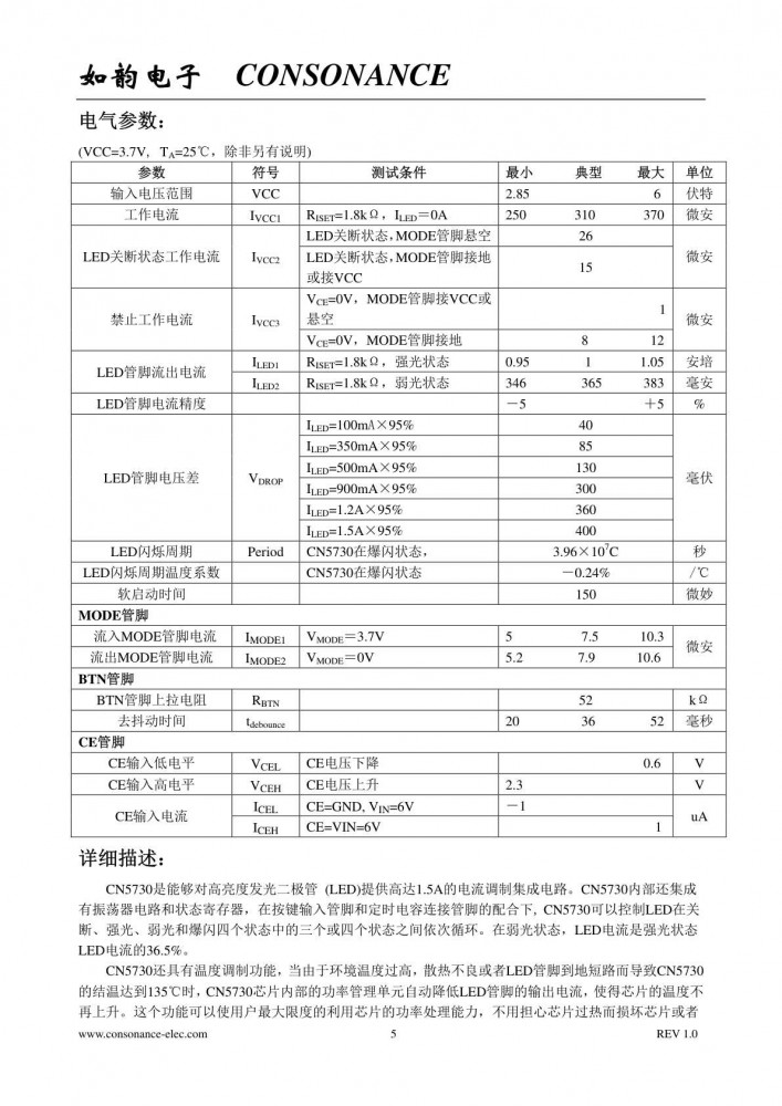 CN5730 datasheet page 5