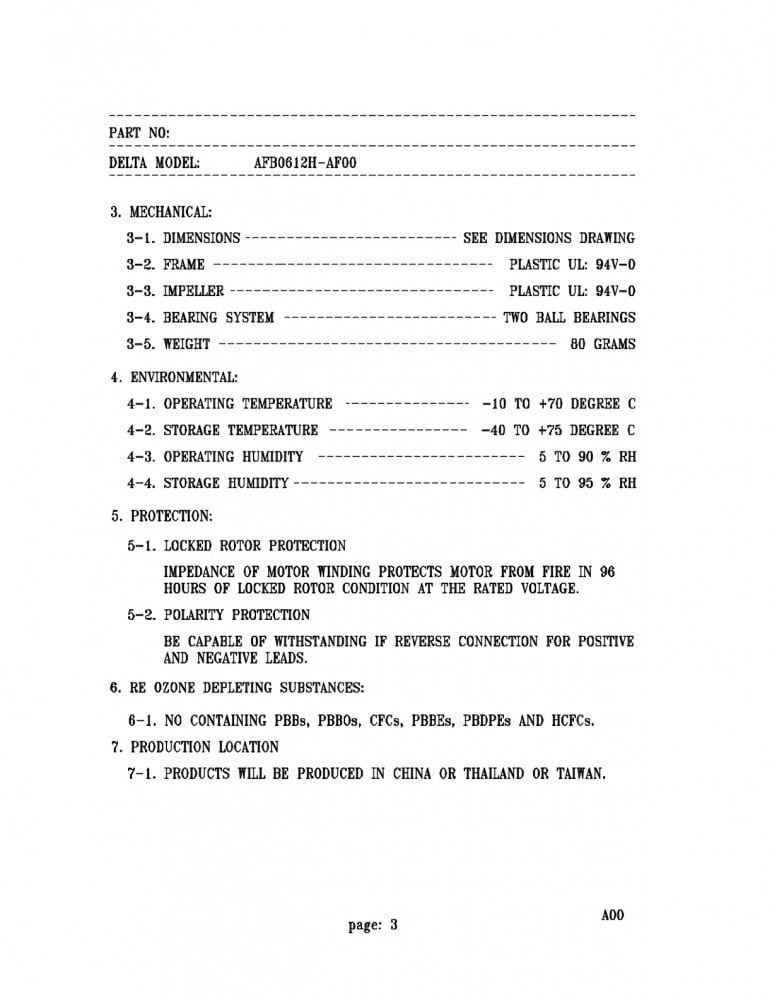 AFB0612H-AF00 specification page 3