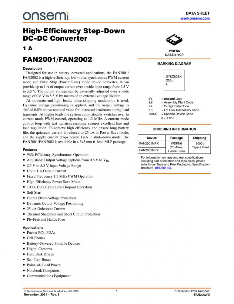 FAN2002 datasheet page 1