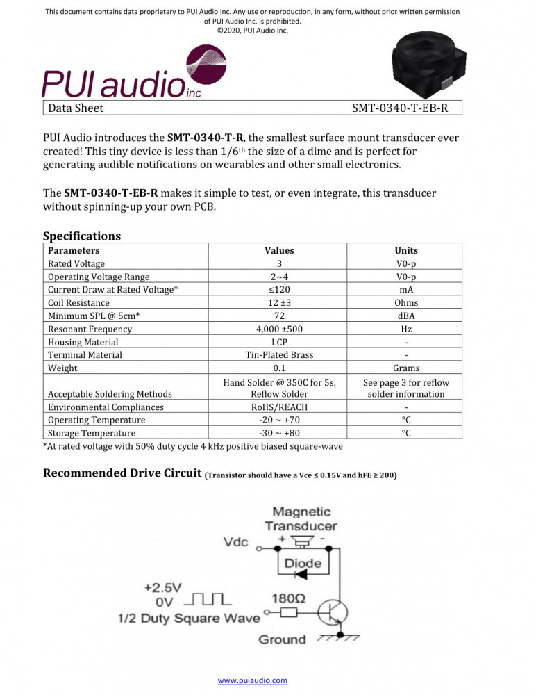 SMT-0340-T-EB-R datasheet page 1