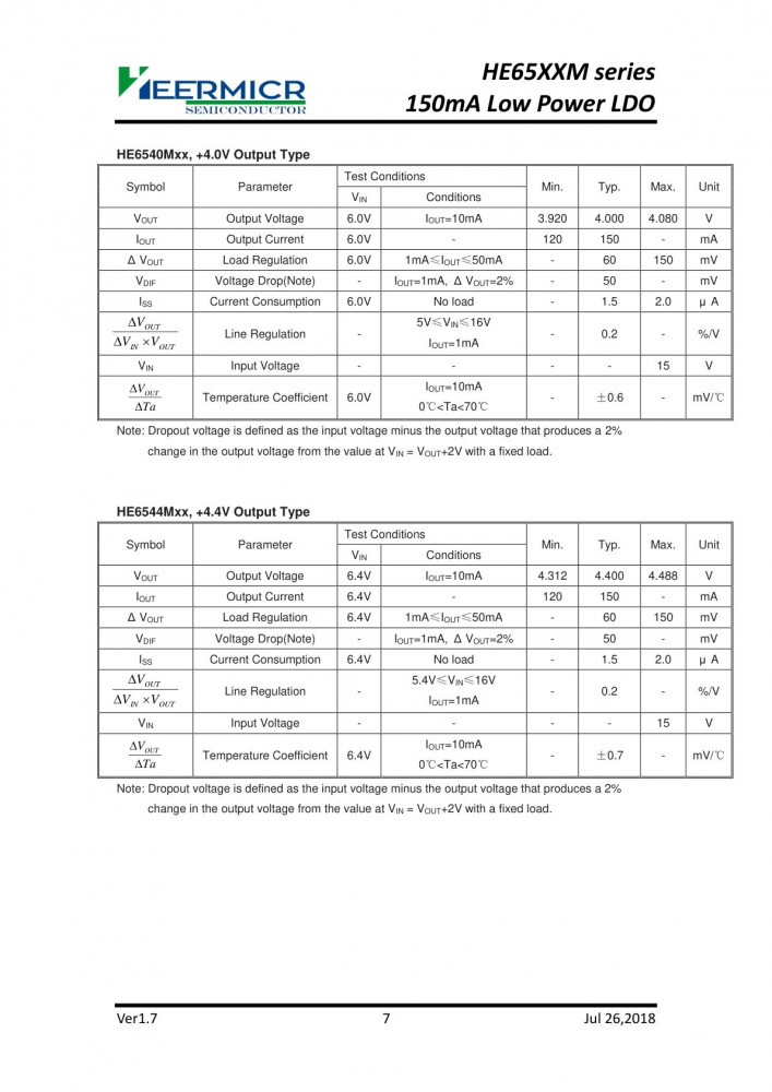 HE6530MPR datasheet page 7