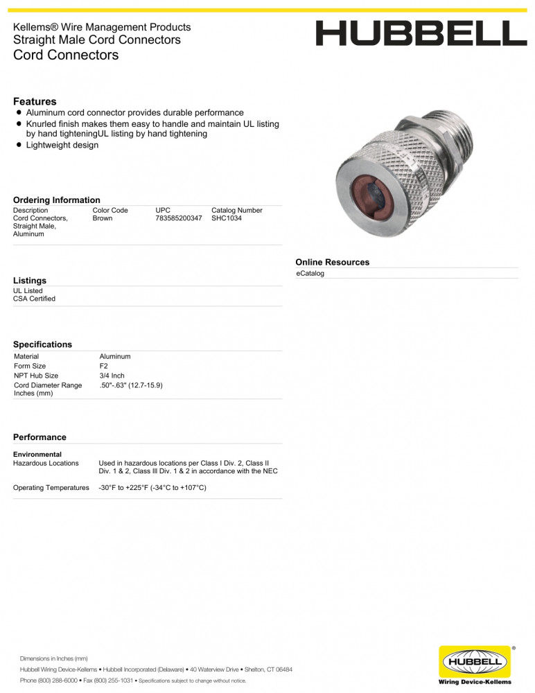SHC1034 product documentation image