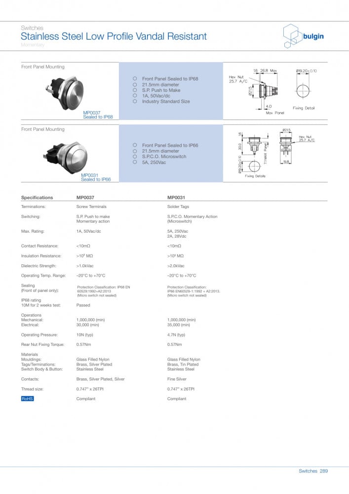 Bulgin product document page 3
