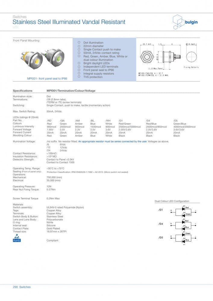 Bulgin product document page 4