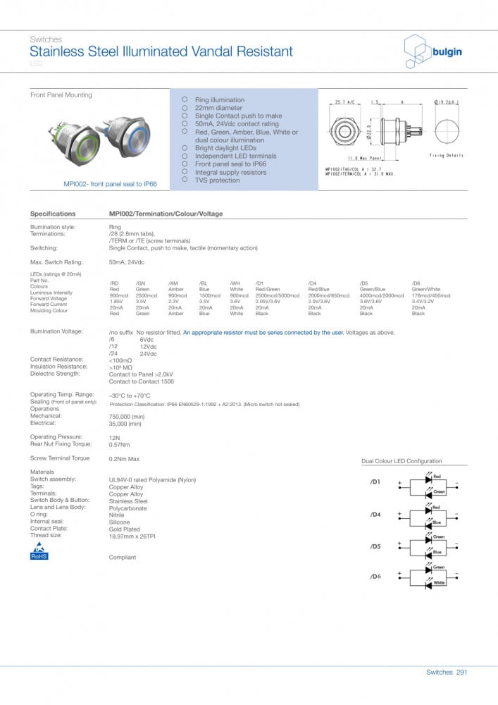 Bulgin product document page 5