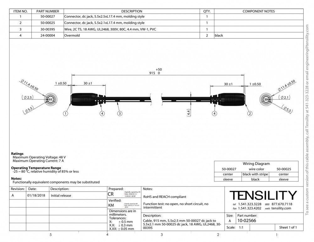 Tensility International 10-02566 product drawing