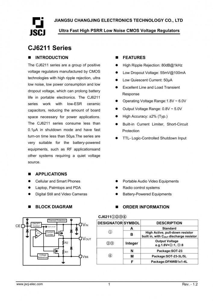 CJ6211 datasheet page 1