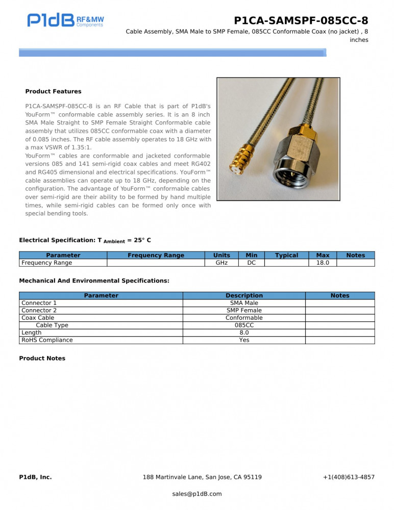 P1CA-SAMSPF-085CC-8 technical document preview