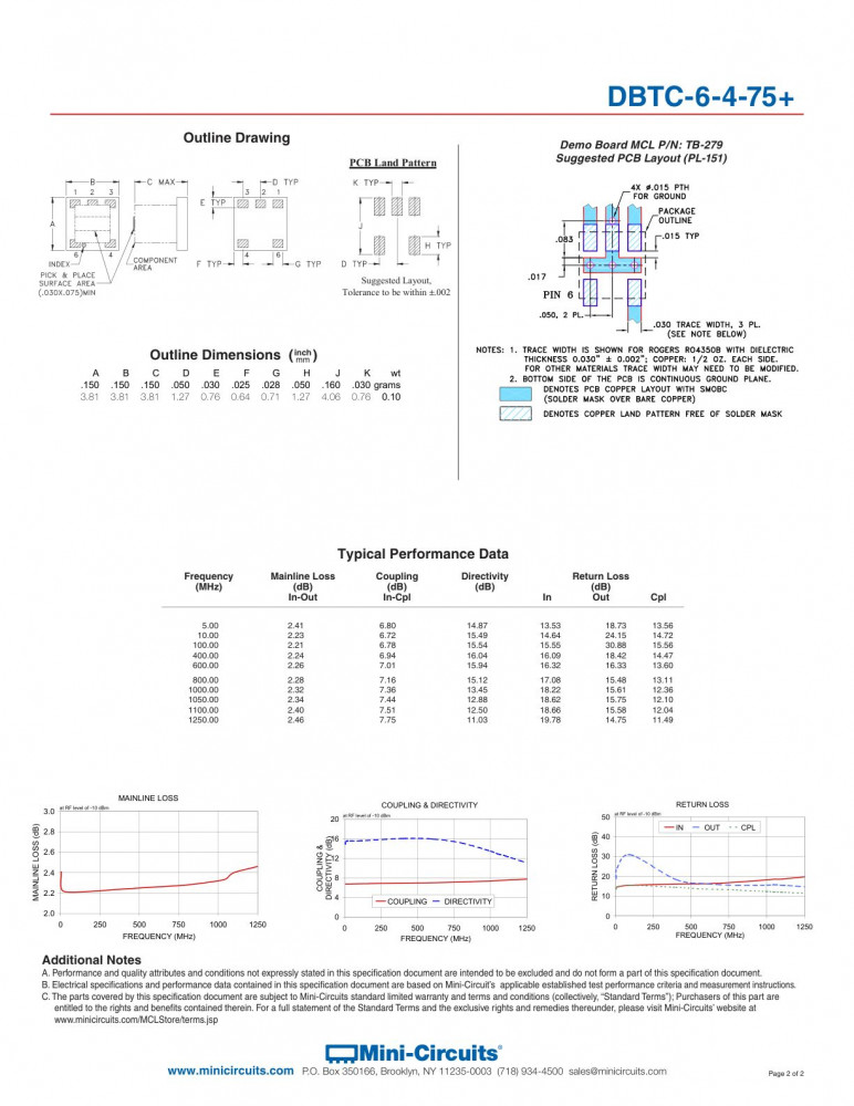 DBTC-6-4-75+ datasheet page 2