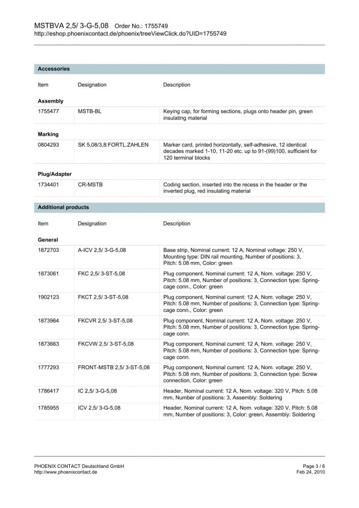 Phoenix Contact 1755749 catalog page 3