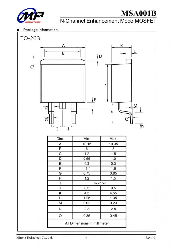 MSA001B datasheet page 6