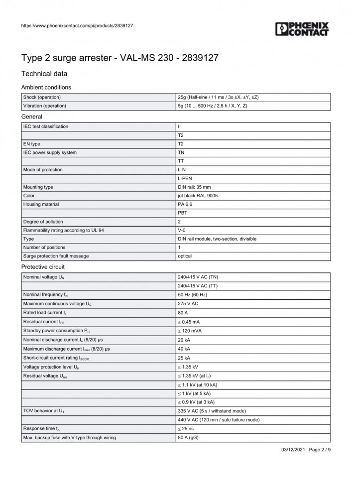 Phoenix Contact 2839127 technical document page 2
