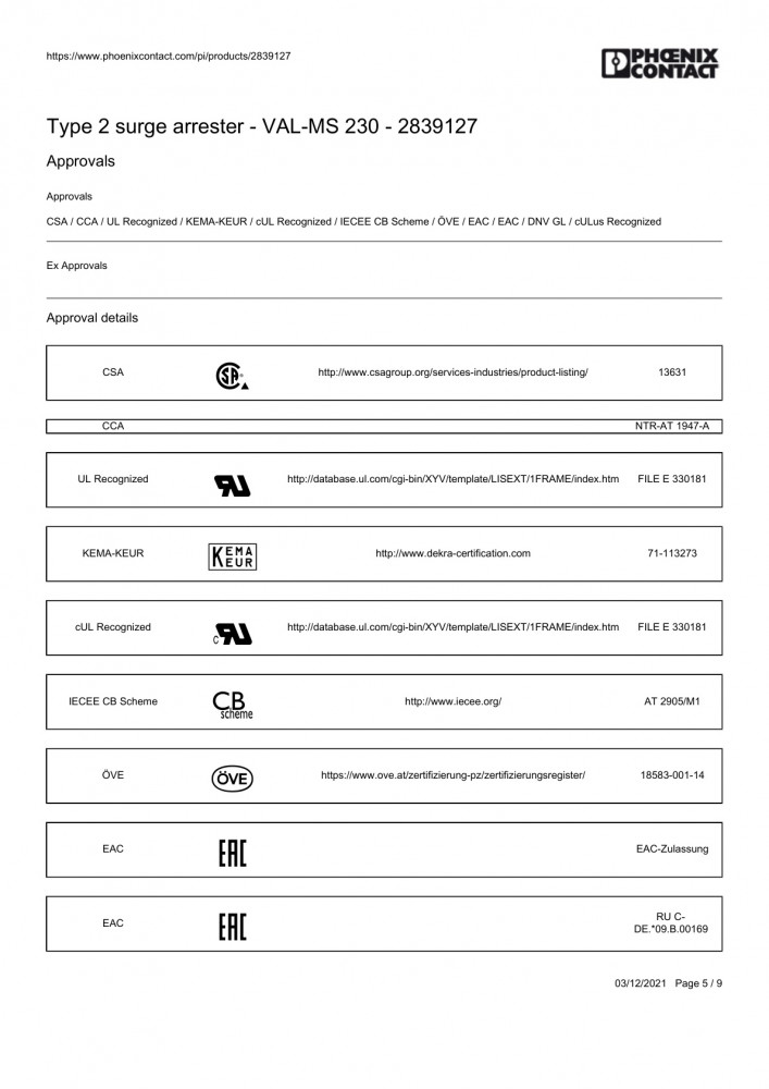 Phoenix Contact 2839127 technical document page 5