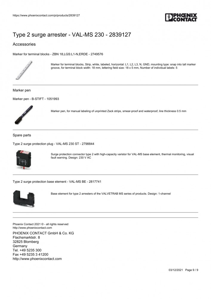 Phoenix Contact 2839127 technical document page 9