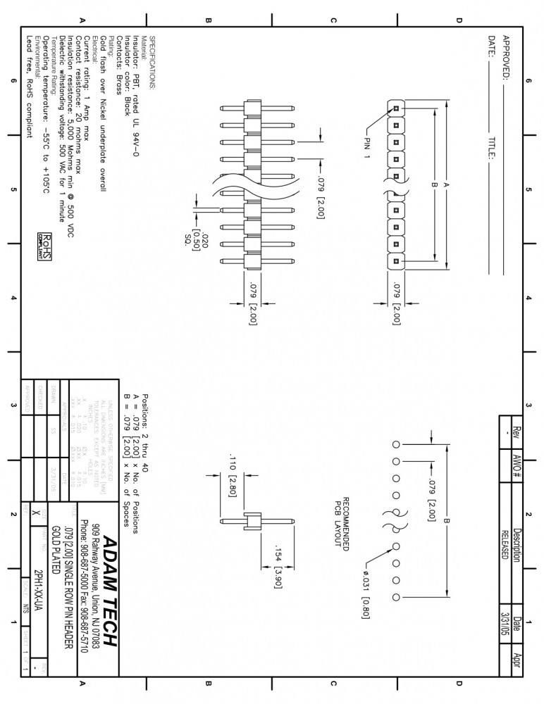 ADAM TECH 2PH1-10-UA technical document page