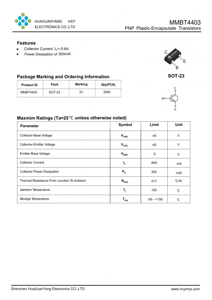 MMBT4403 datasheet page 1
