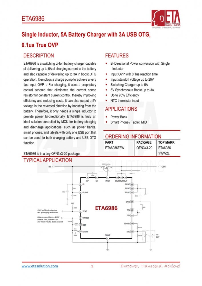 ETA6986F3W datasheet page 1