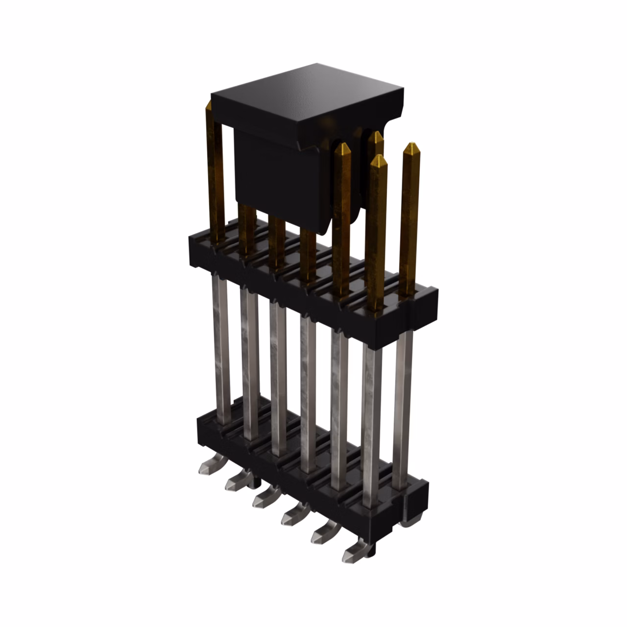 2.00mm Pitch Milli-Grid Header, Vertical, Surface Mount, Dual Row Dual Body, 12 Circuits, 0.38µm Gold (Au) Plating, 12.70mm Stacking Height, with Pegs and Cap, Tube, Lead-Free for sale