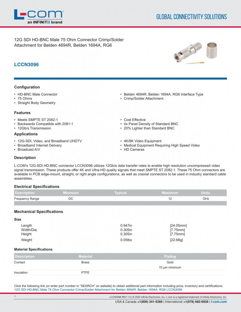 LCCN3096 technical document page 1