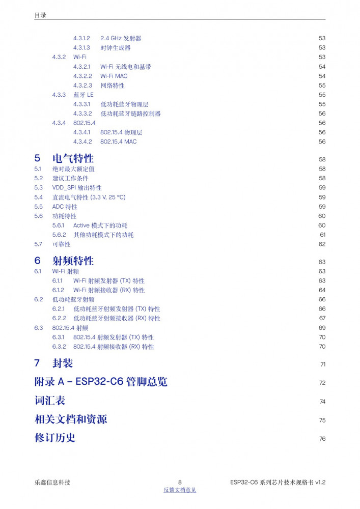 ESP32-C6 datasheet page 8