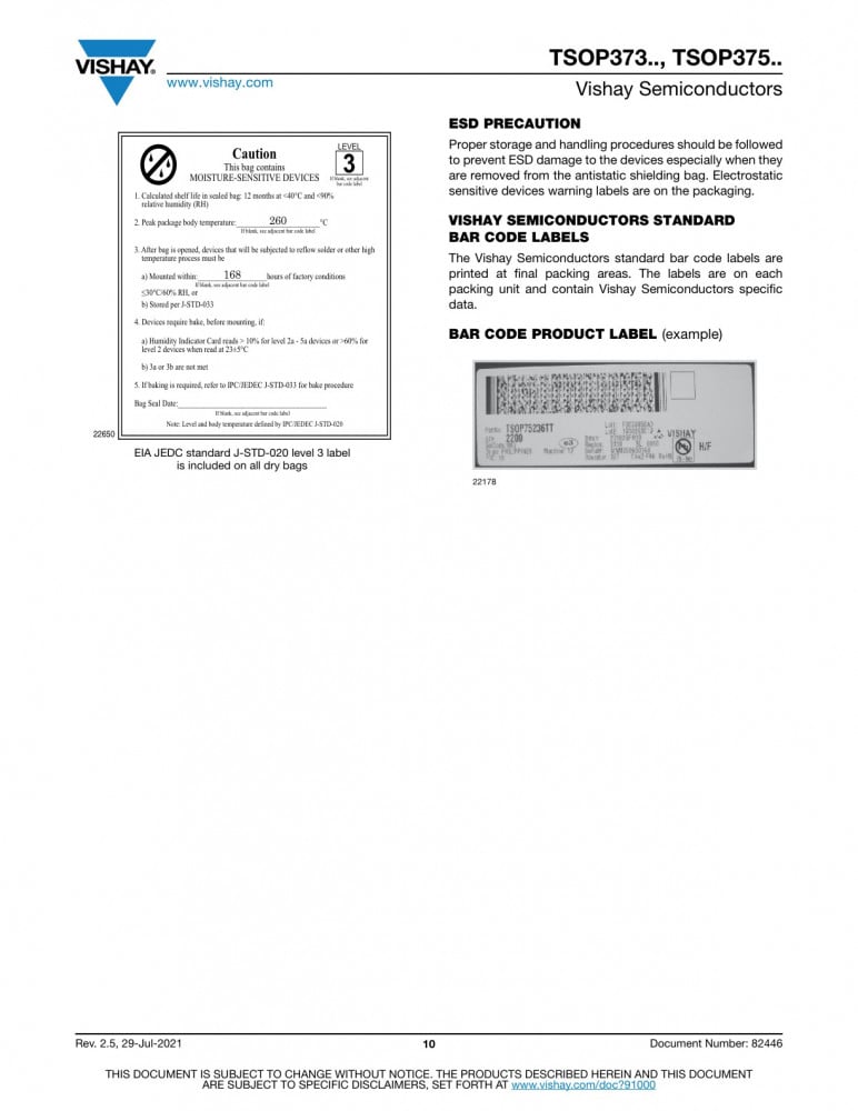 TSOP37336TT1 datasheet page 10