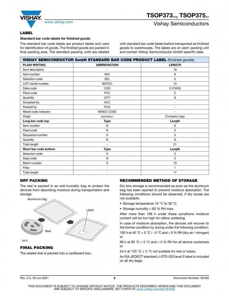 TSOP37336TT1 datasheet page 9