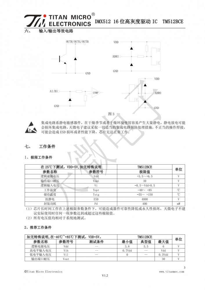 TM512BCE datasheet page 3