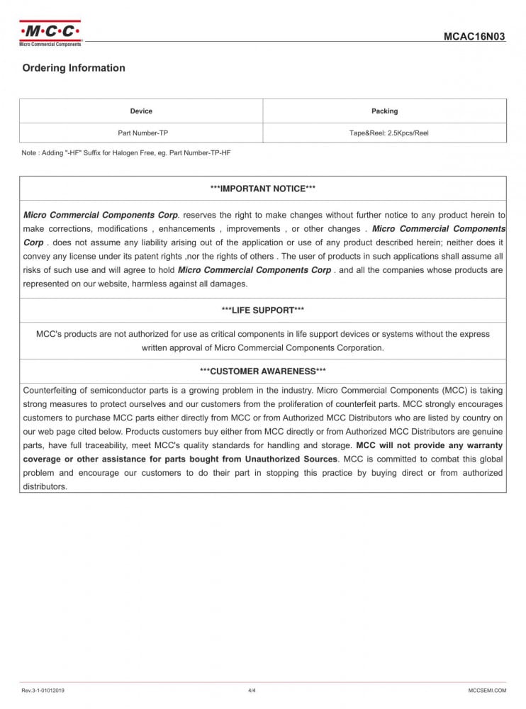 MCAC16N03-TP datasheet page 4