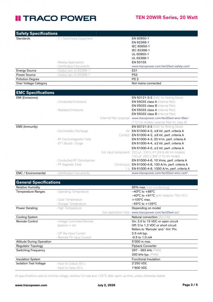 TEN 20WIR datasheet page 3