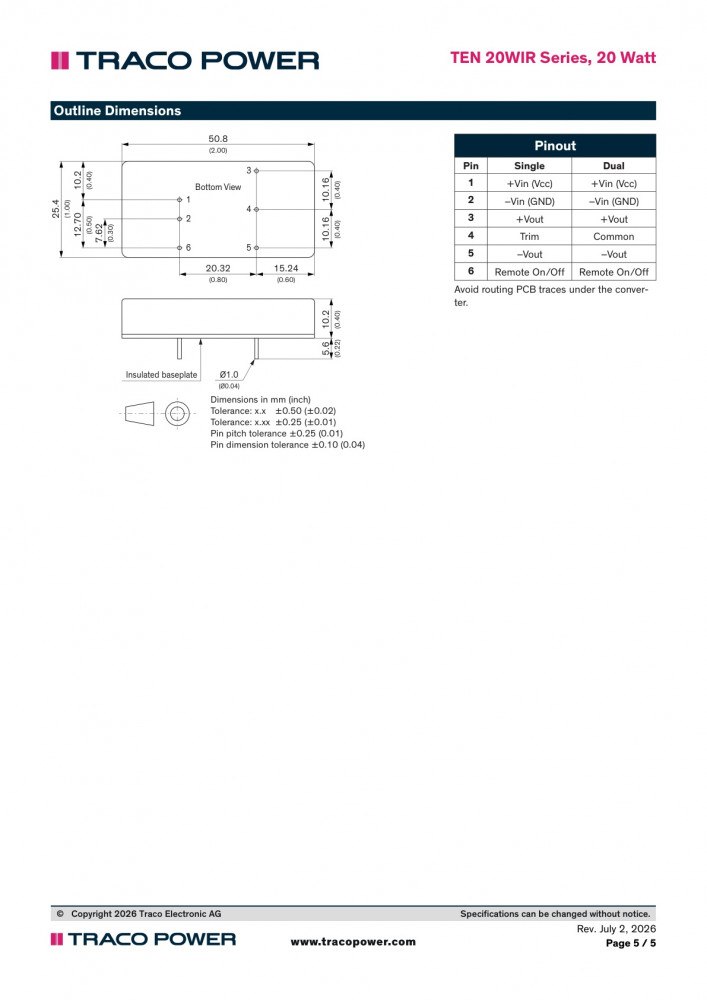 TEN 20WIR datasheet page 5