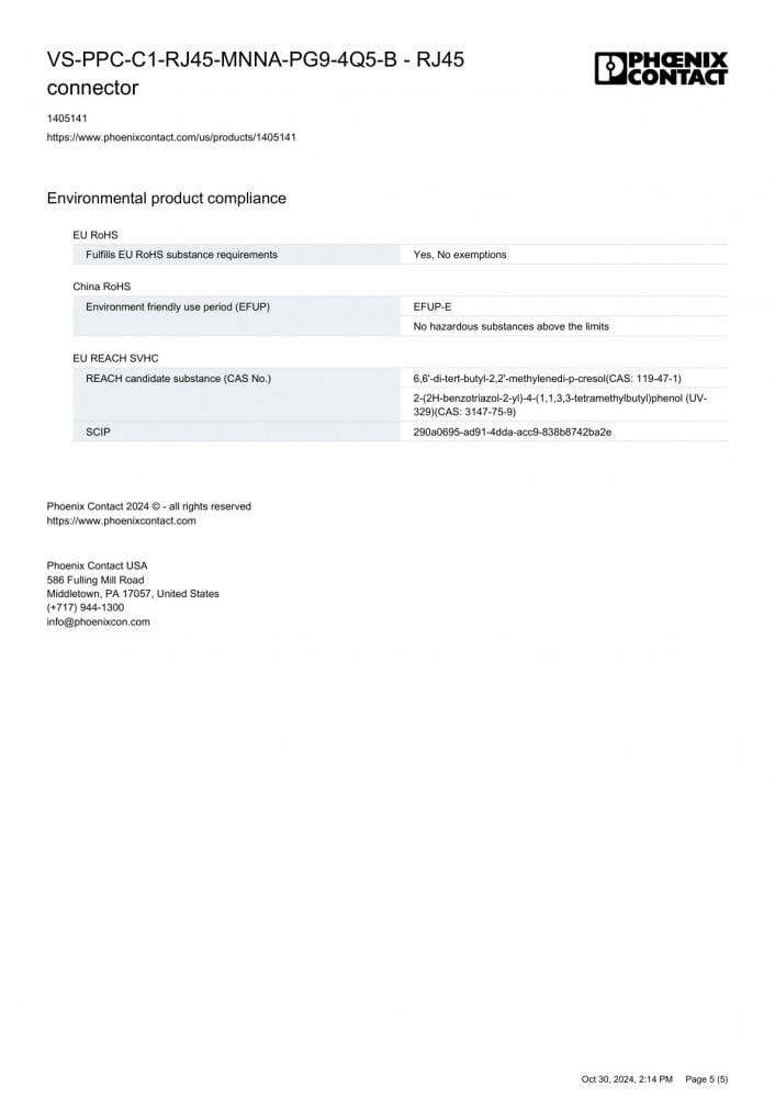 Phoenix Contact 1405141 technical document page 5