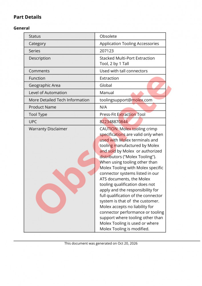 Tooling specification document preview, page 2