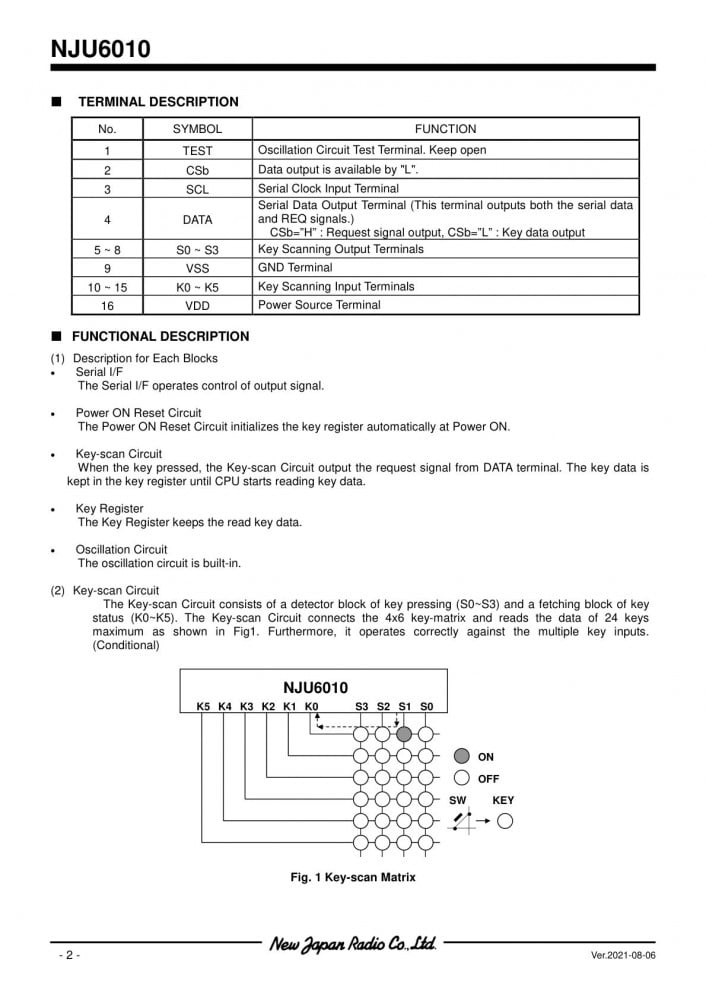 NJU6010 datasheet page 2