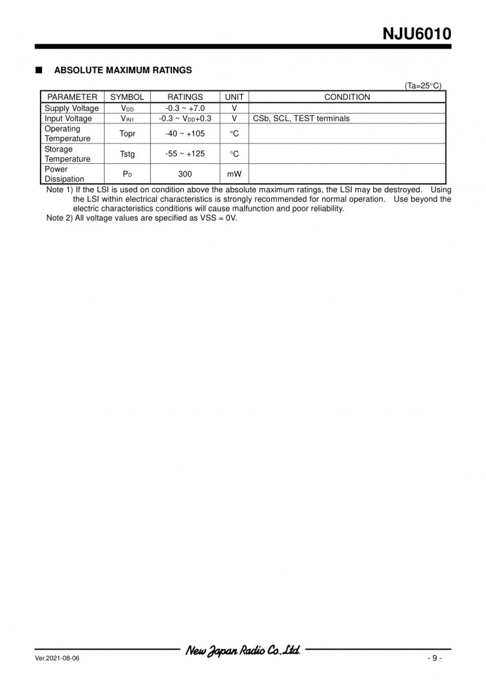 NJU6010 datasheet page 9