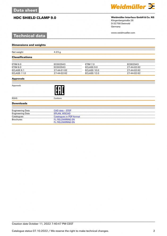 WEIDMULLER 1912240000 technical document page 2