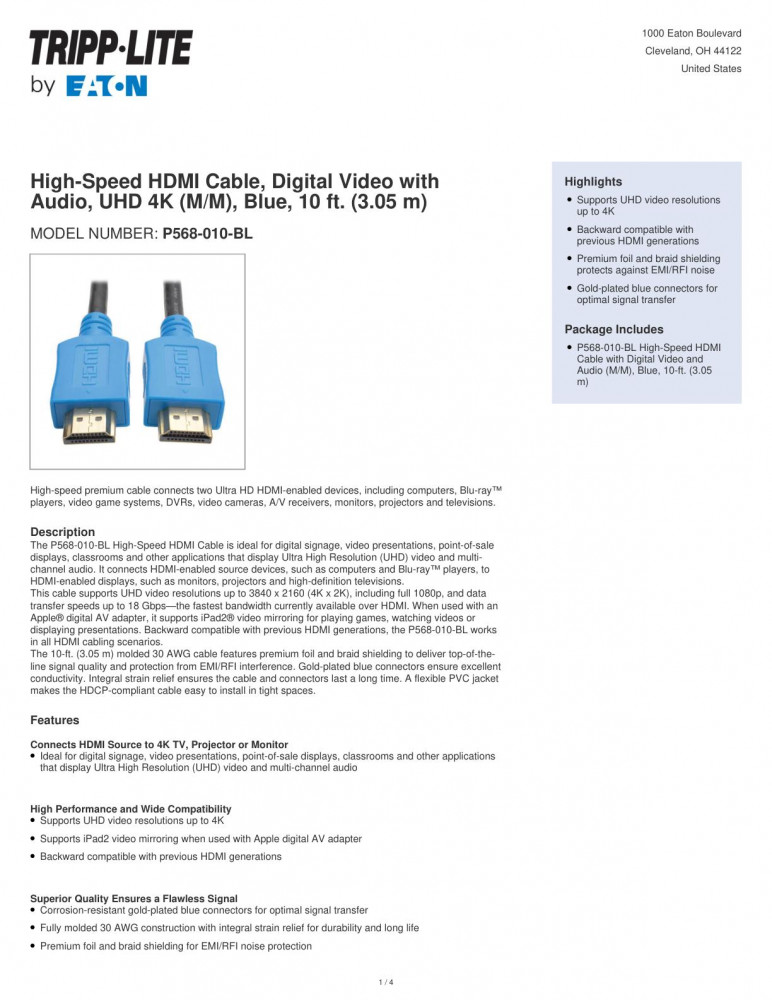P568-010-BL technical document page 1