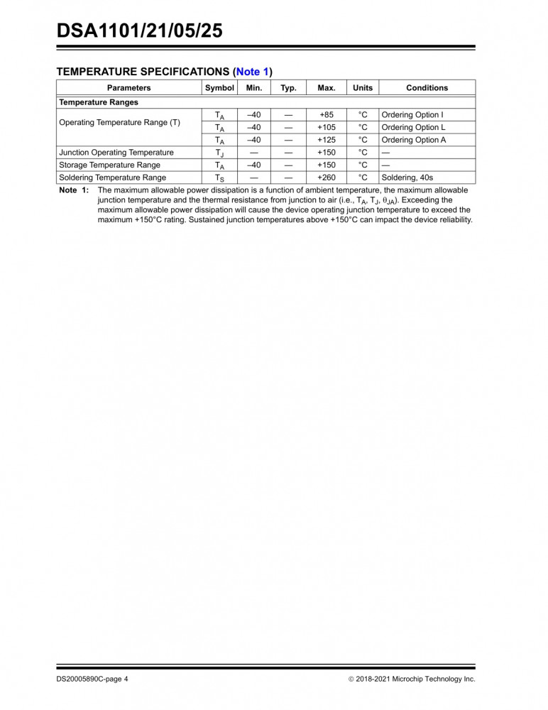 DSA1101 datasheet preview, page 4