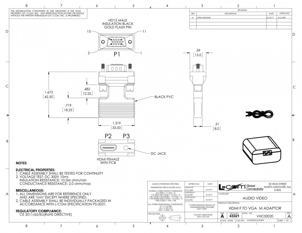 L-com VHC00020 revision-controlled document page