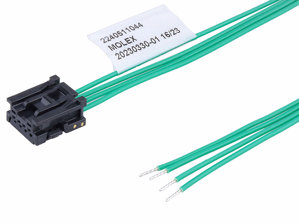 Mini-Fit Versa-to-Pigtail Off-the-Shelf (OTS) Cable Assembly, 4.20mm Pitch, Dual Row, 150.00mm Length, 4 Circuits, Black
