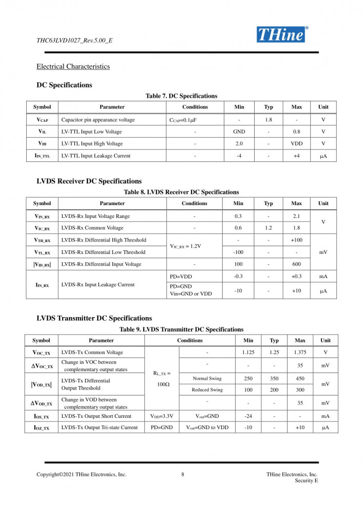 THC63LVD1027-B datasheet page 8
