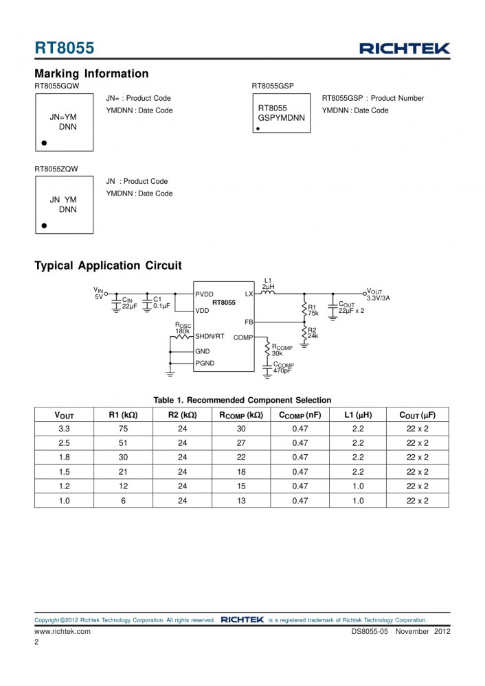RT8055 datasheet page 2