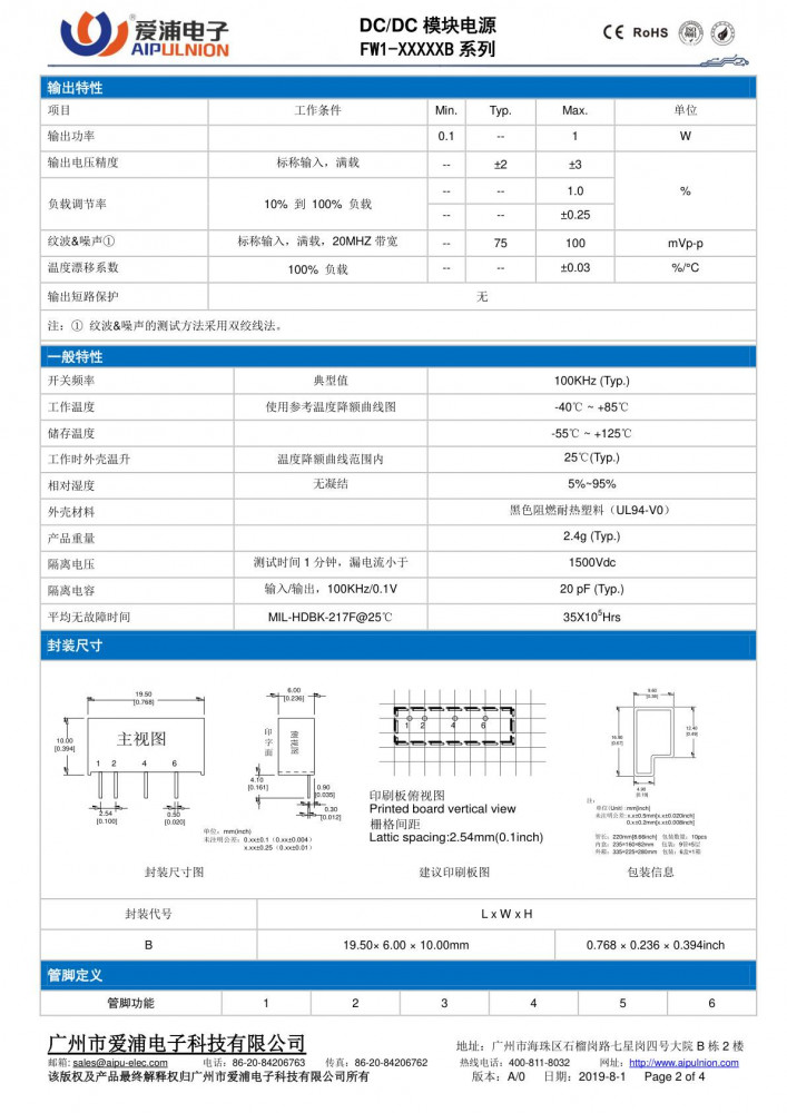 FW1-24S12B datasheet page 2