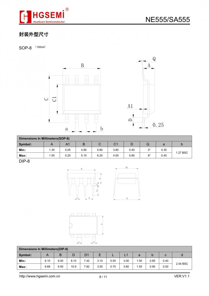 NE555 technical document page 8