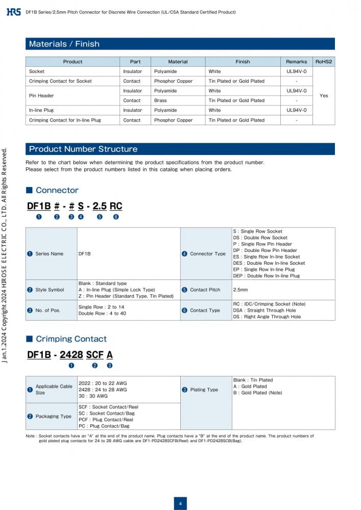 HRS DF1B datasheet page 4