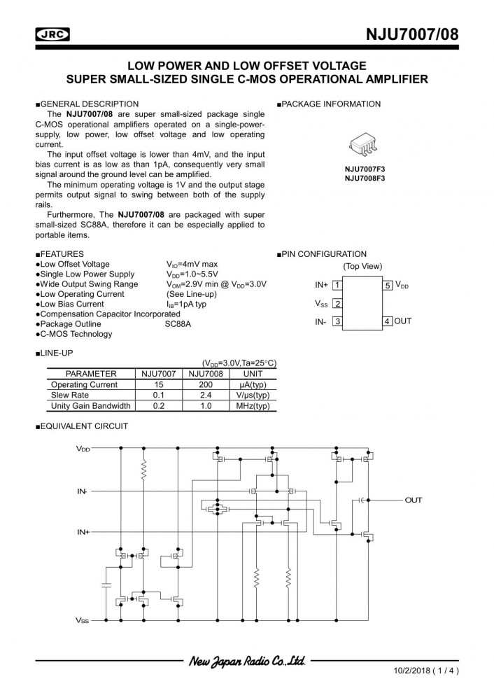 NJU7008 technical document page 1